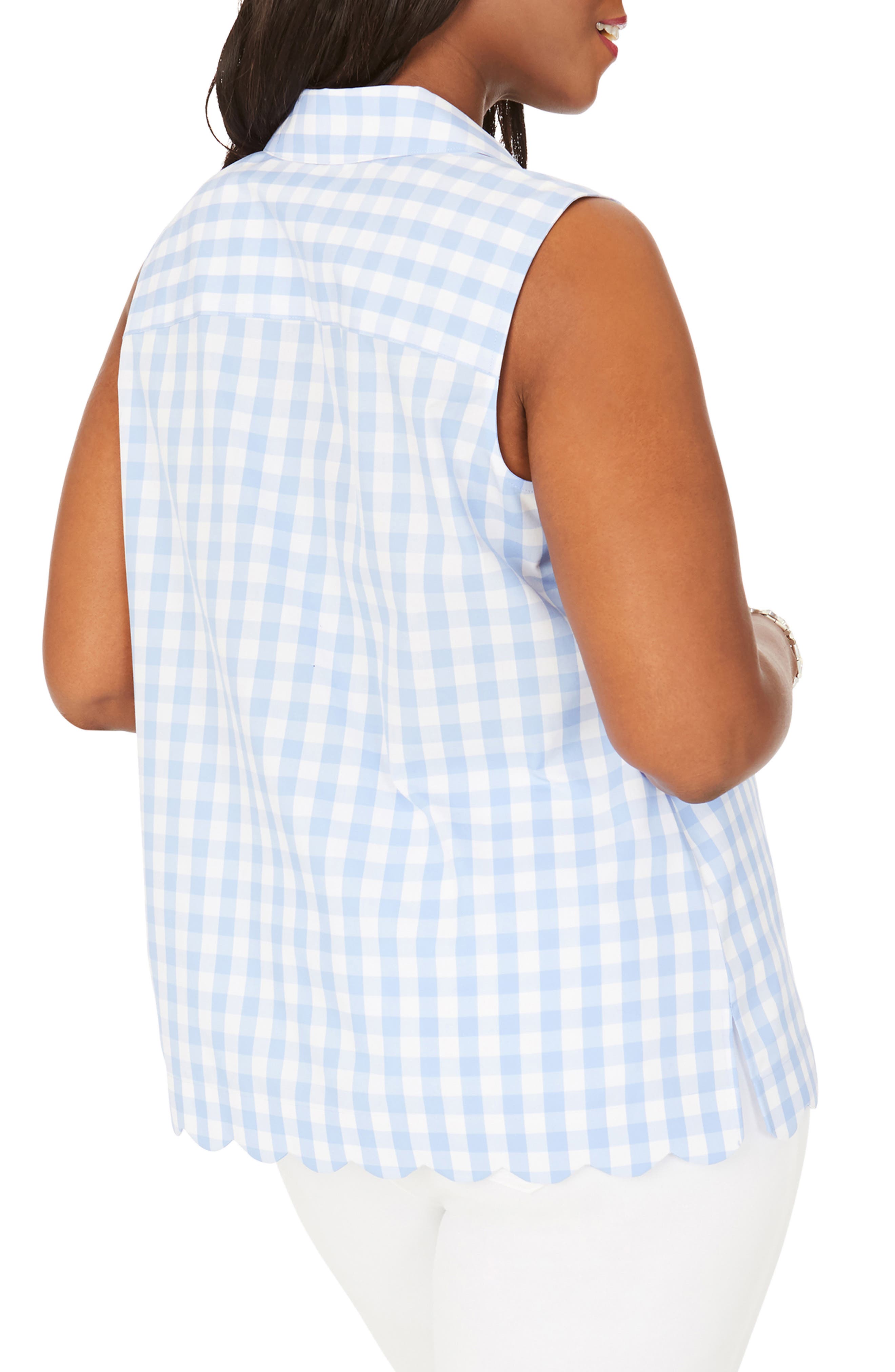 Foxcroft Lilith Gingham Non-Iron Sleeveless Shirt | Nordstromrack