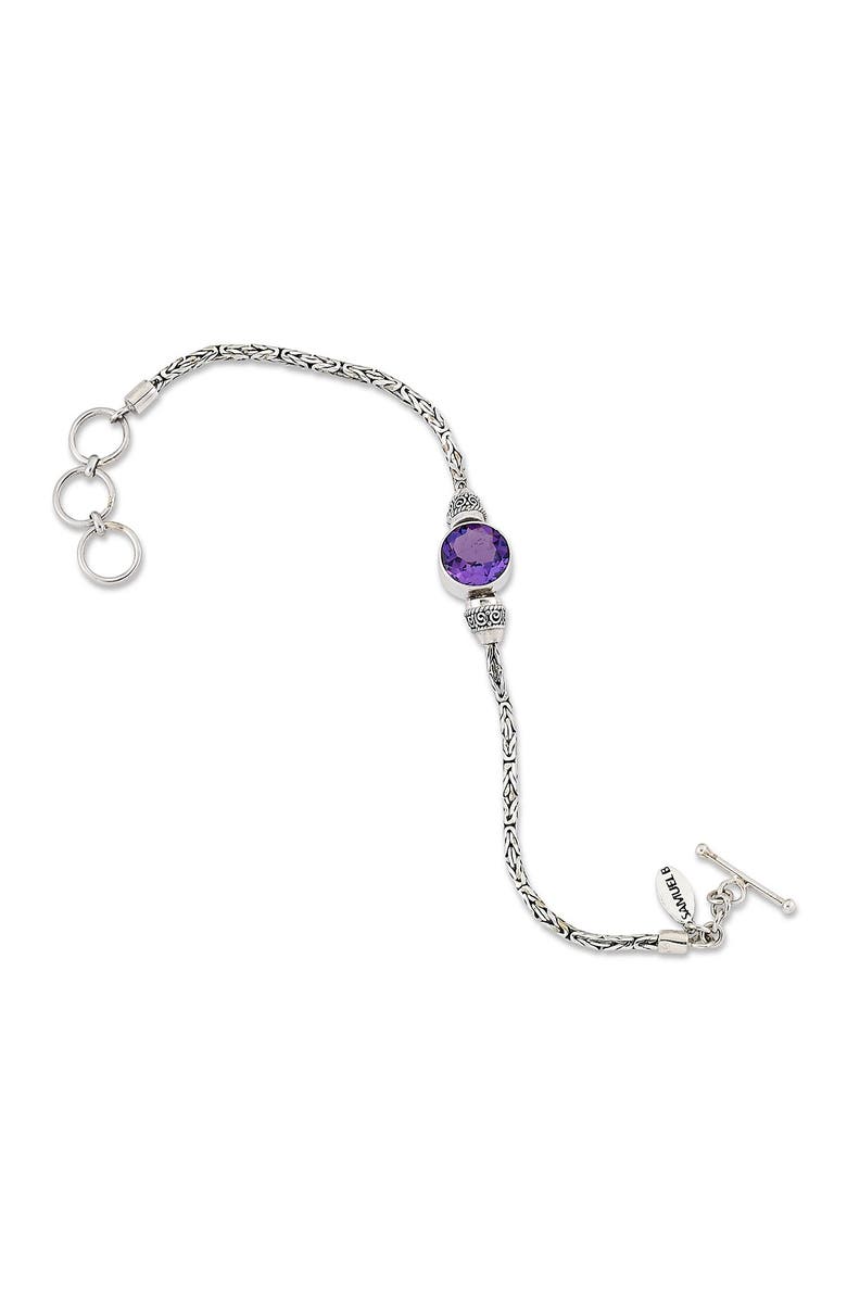 SAMUEL B. Sterling Silver Round Amethyst Bracelet | Nordstromrack