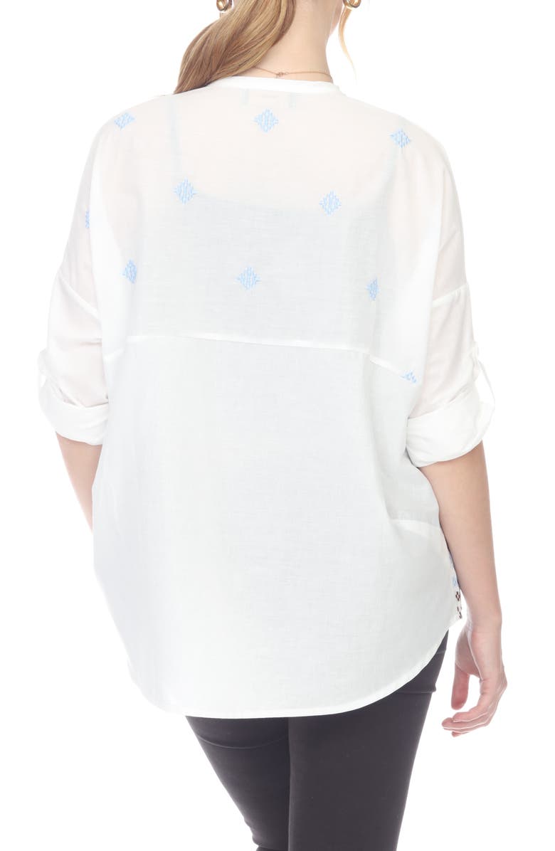 RAIN AND ROSE Embroidered Button Front Tunic Top | Nordstromrack