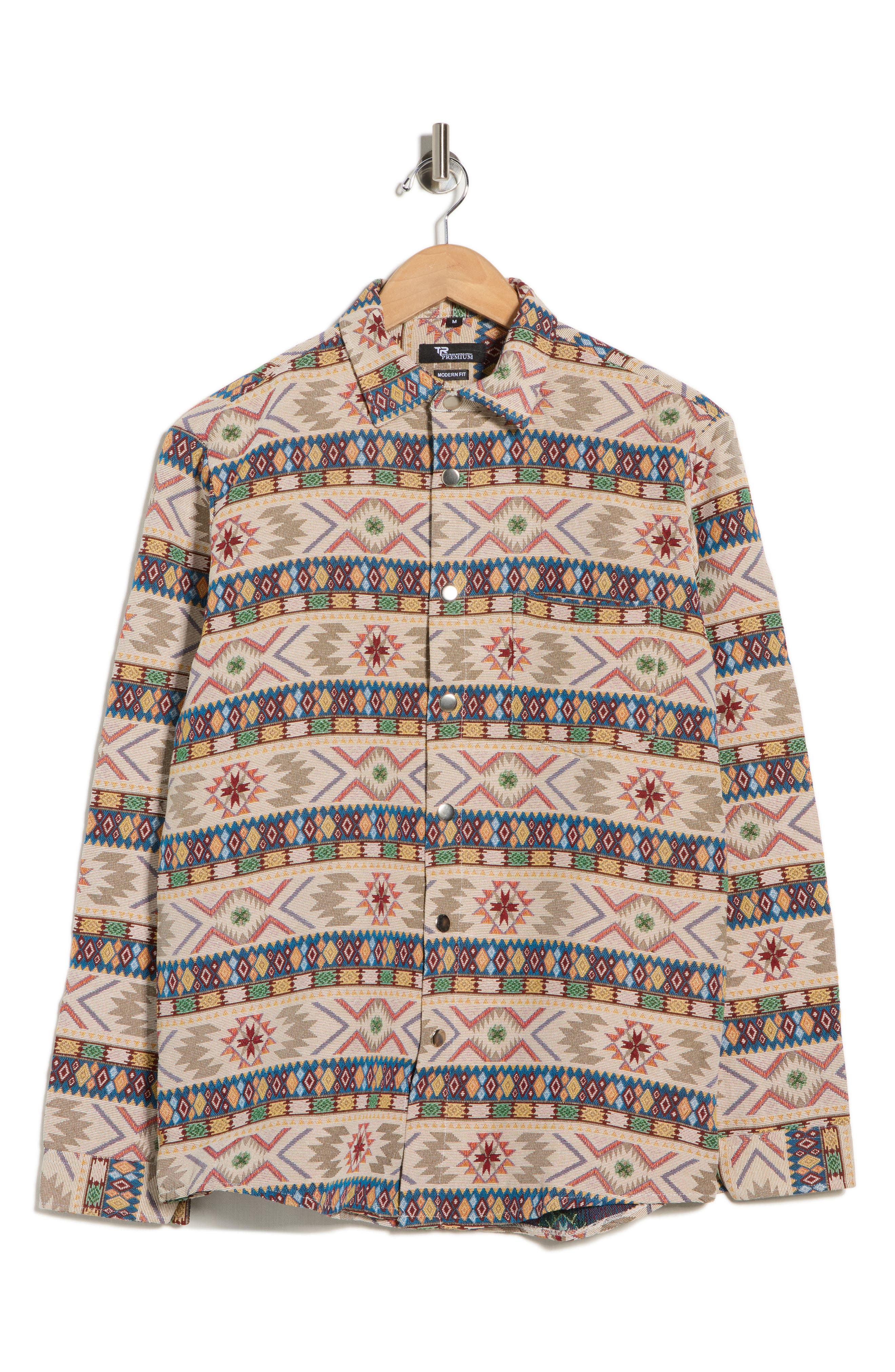 T.R. PREMIUM Tapestry Shirt Jacket | Nordstromrack