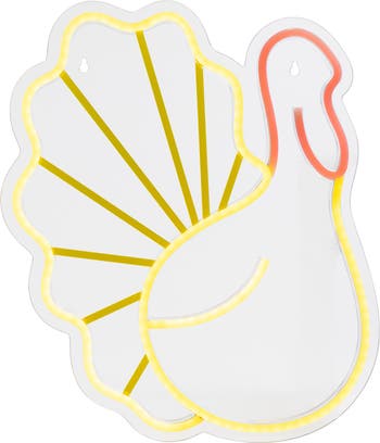 Northlight LED Turkey Neon Lighted Thanksgiving Wall or Window ...