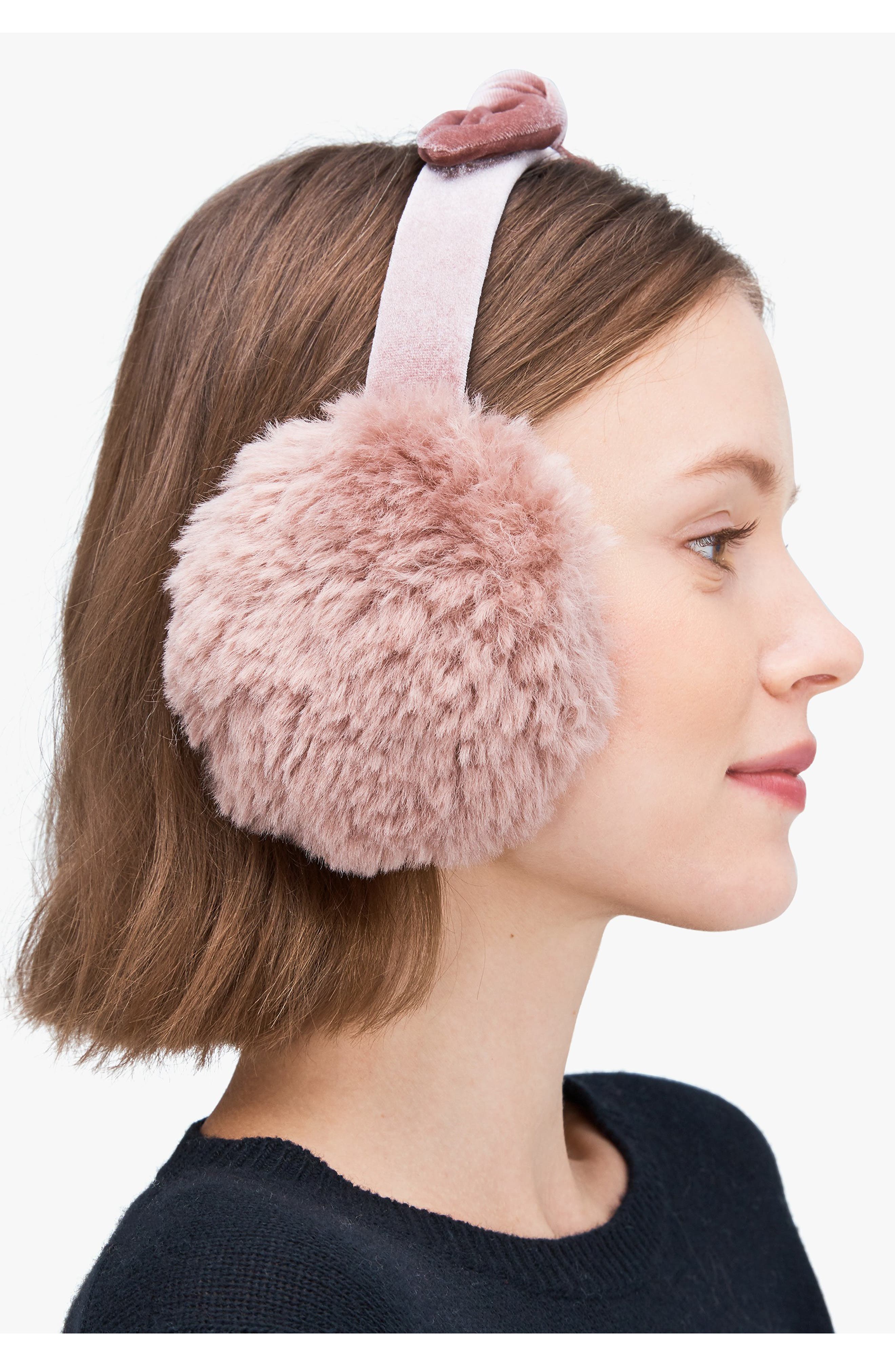 Kate Spade New York pointy bow faux fur earmuffs | Nordstromrack
