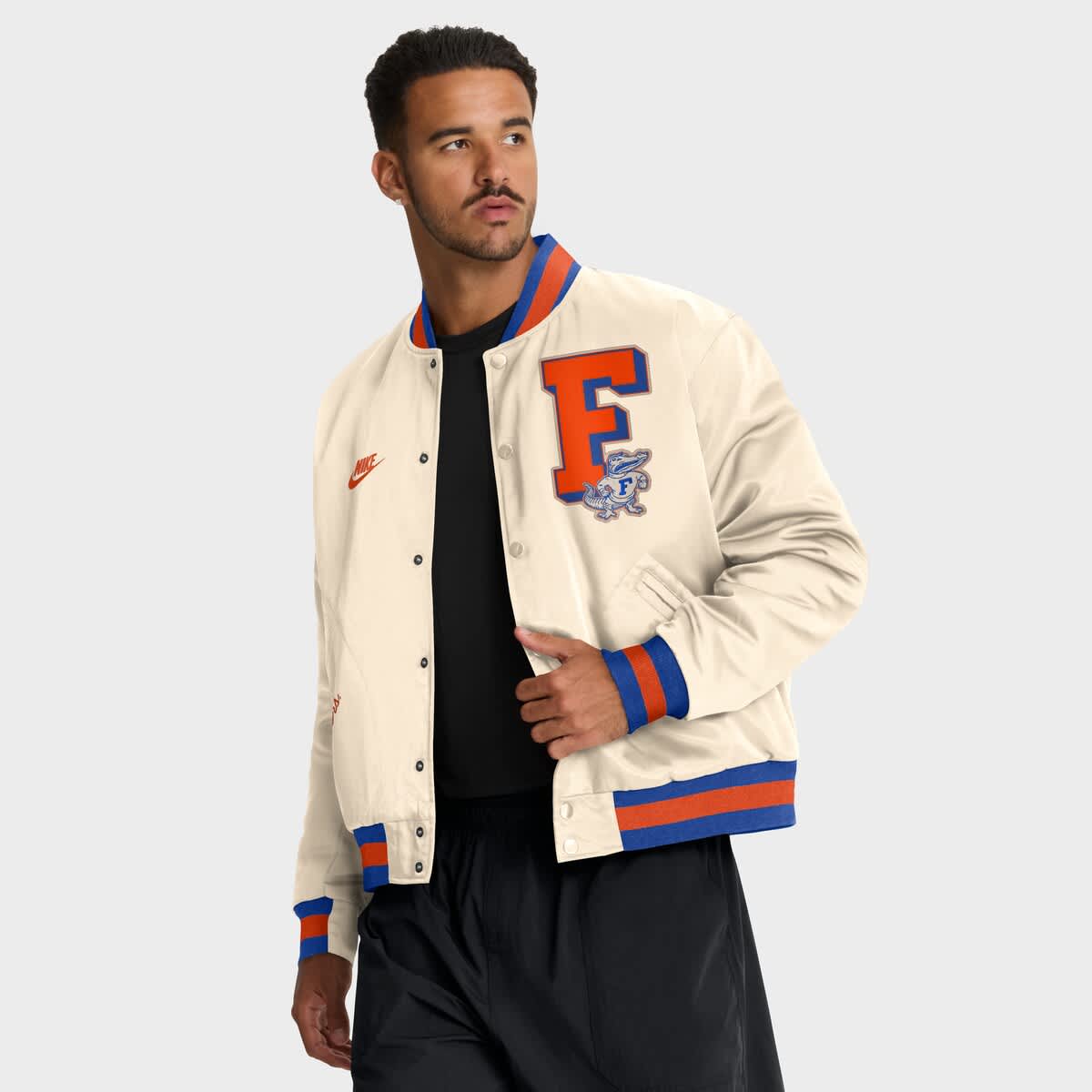 Nike Men's Nike Tan Florida Gators Legacy Full-Snap Bomber Jacket ...