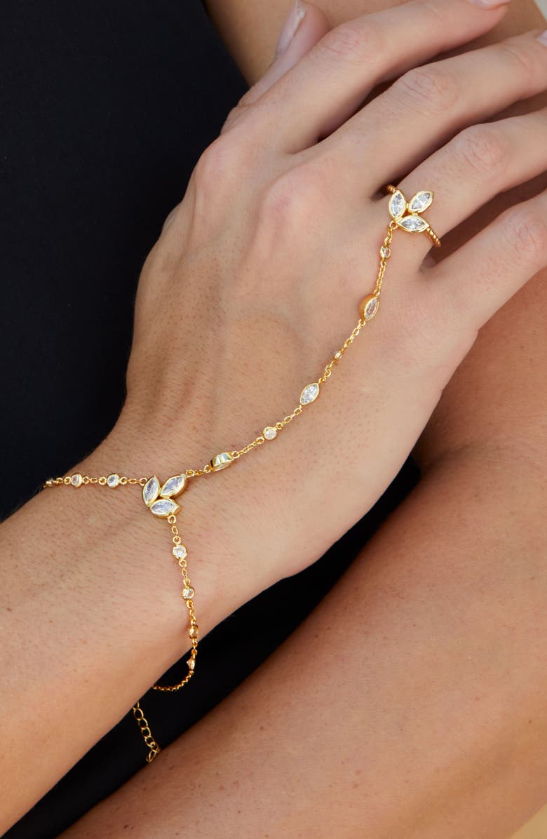 SAVVY CIE JEWELS 18K Yellow Gold Plated Cubic Zirconia Ring Bracelet ...