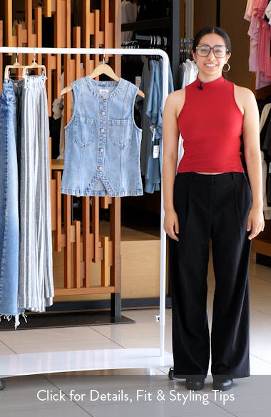 Pistola Gia Fitted Collarless Denim Vest | Nordstromrack