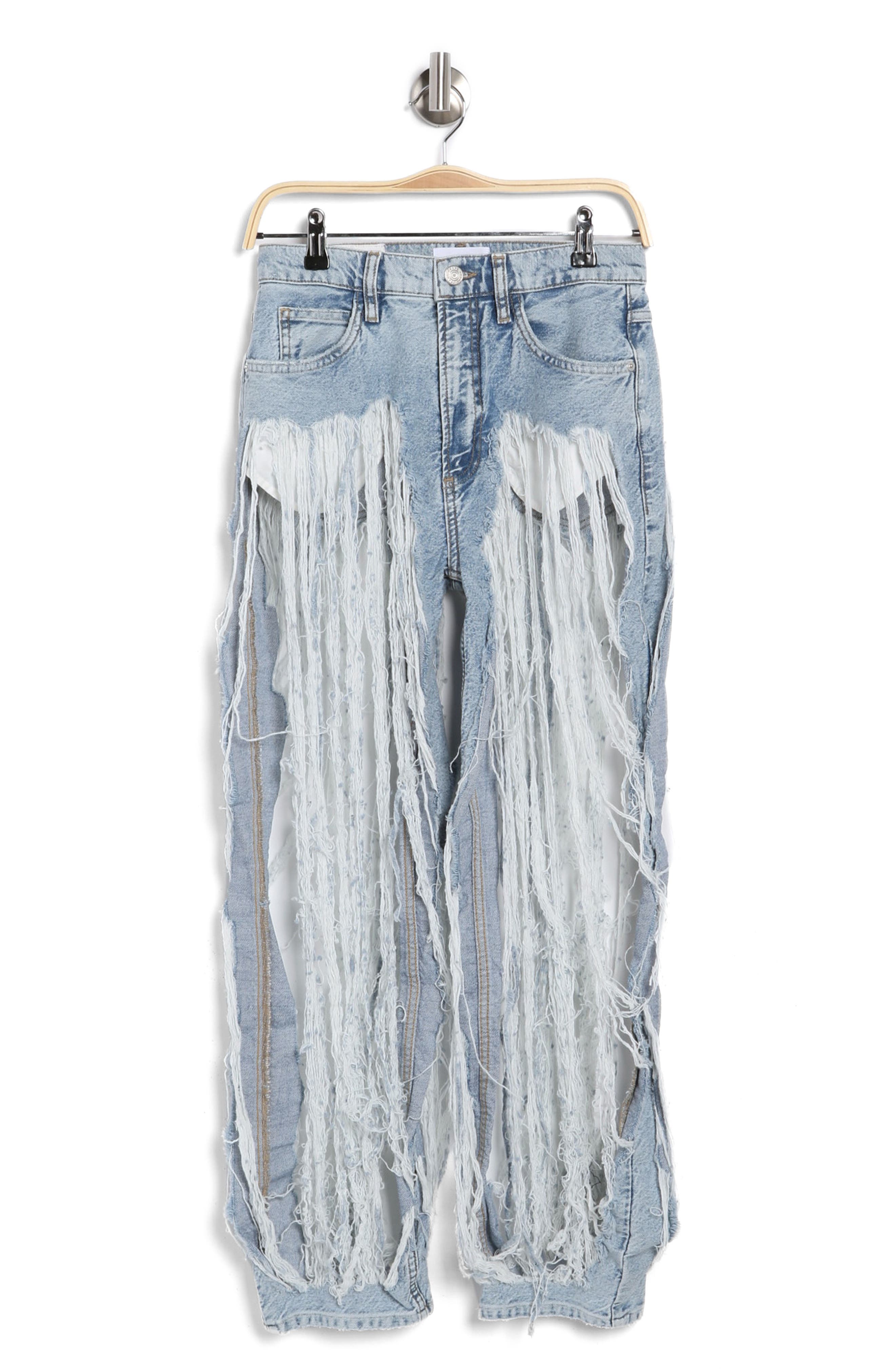 FRAME Atelier Shredded High 'n Tight Straight Leg Jeans | Nordstromrack