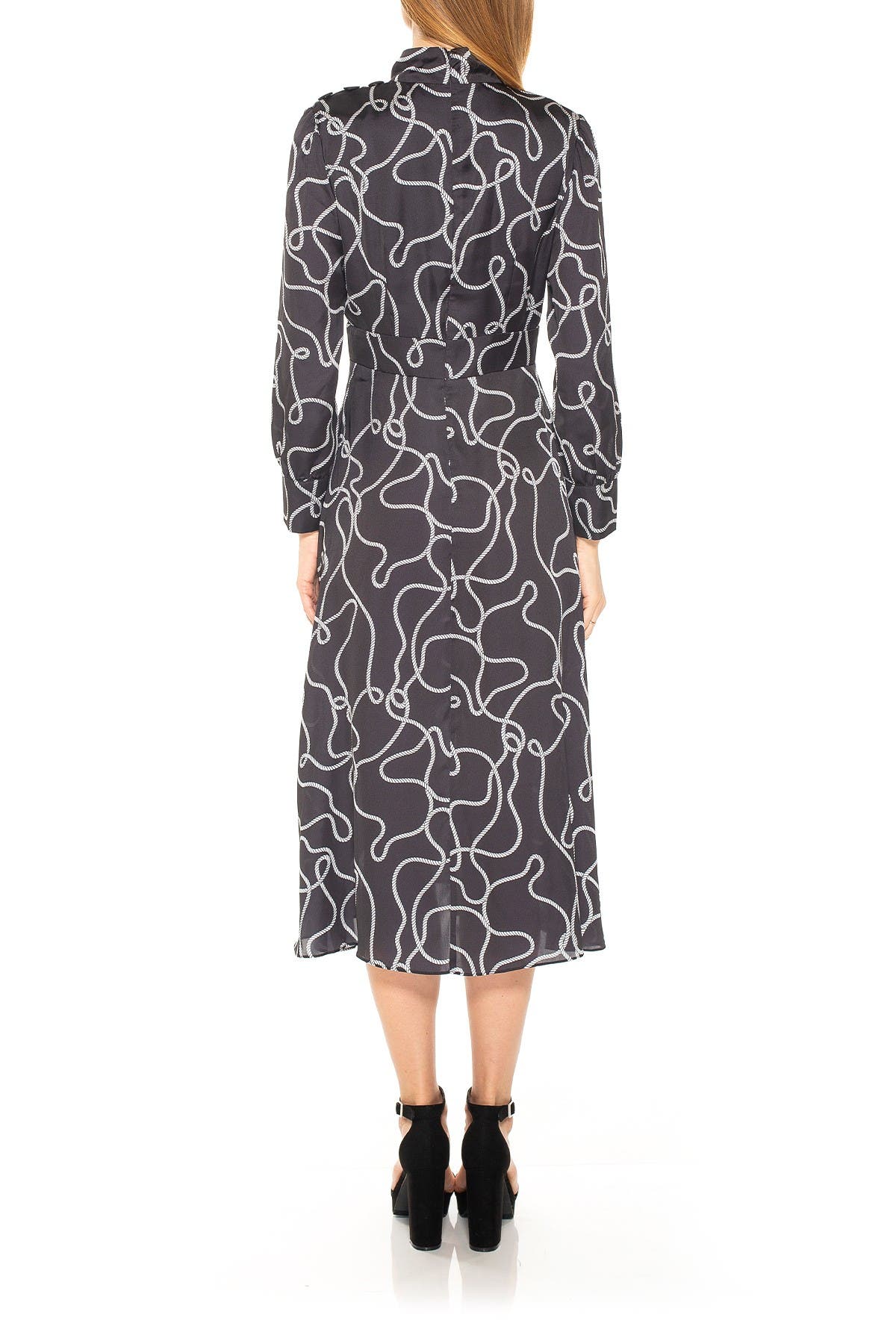 Alexia Admor Mock Neck Long Sleeve Satin Midi Dress | Nordstromrack