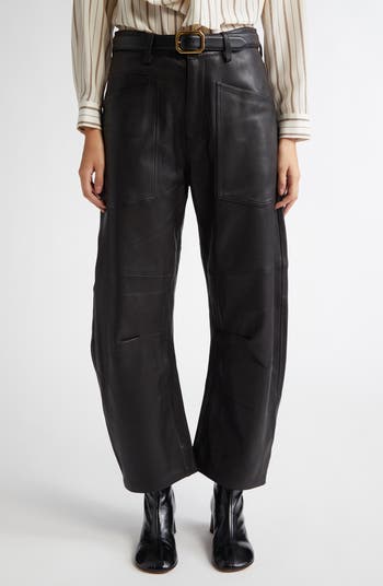 Nili Lotan Shon Barrel Leg Leather Pants | Nordstrom