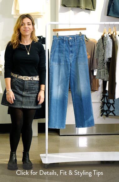 MOTHER The Stitch Up Maven Flood High Waist Ankle Wide Leg Jeans ...