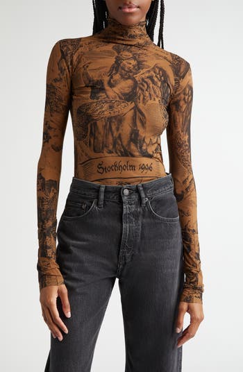 Acne Studios Denise Angel Print Mesh Top | Nordstromrack