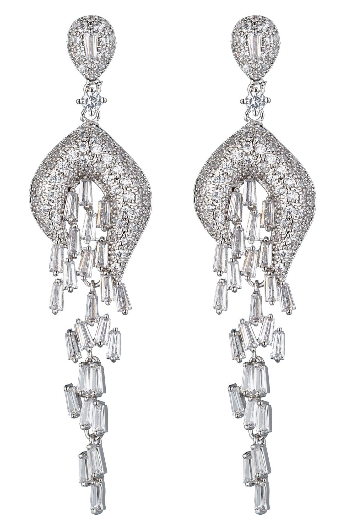 EYE CANDY LOS ANGELES Elsa Cubic Zirconia Crystal Drop Earrings ...