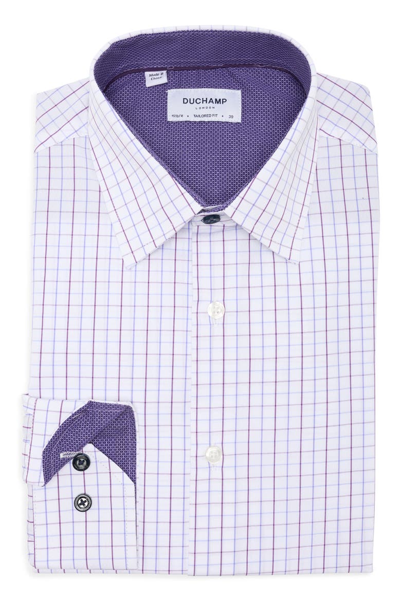 Tailored Fit Cotton Box Check Dress Shirt (Men) | Nordstromrack