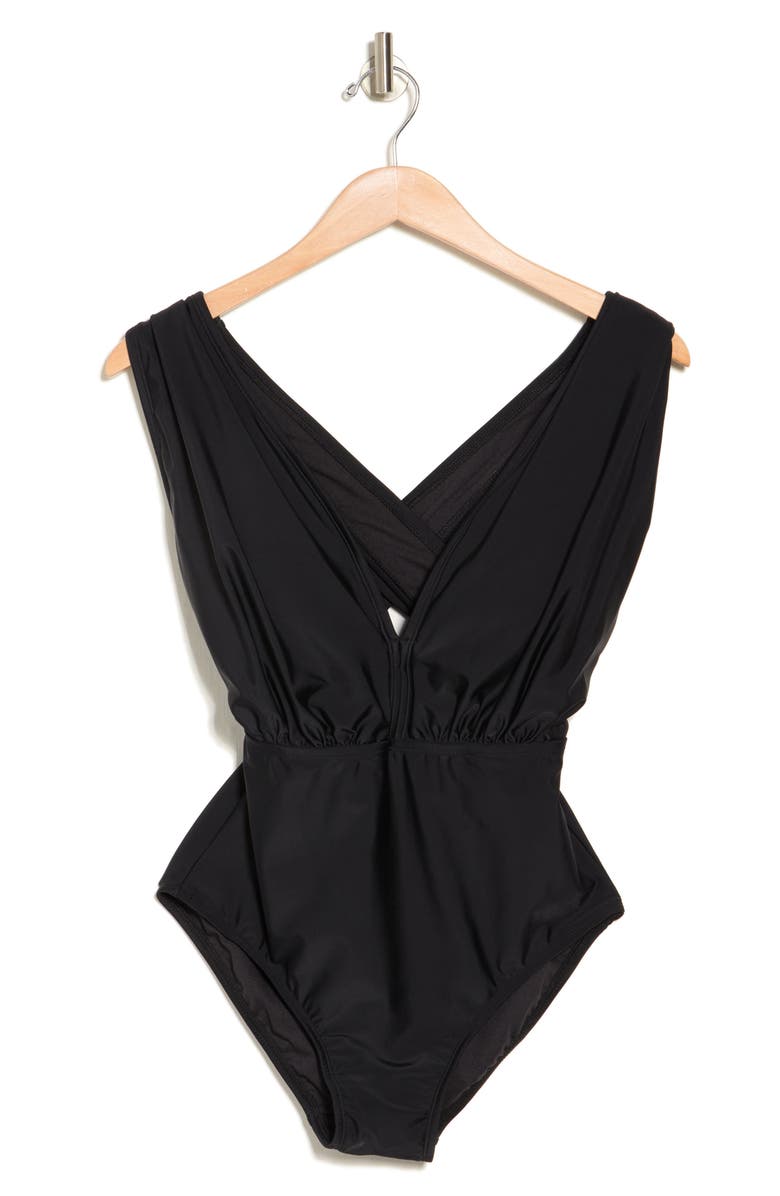 RACHEL Rachel Roy Solid Plunge One-Piece Swimsuit | Nordstromrack