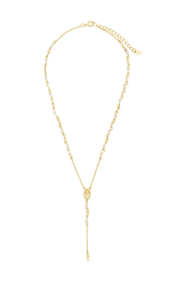 Sterling Forever 14K Gold Plated Glass Beaded Rosary Y Necklace ...