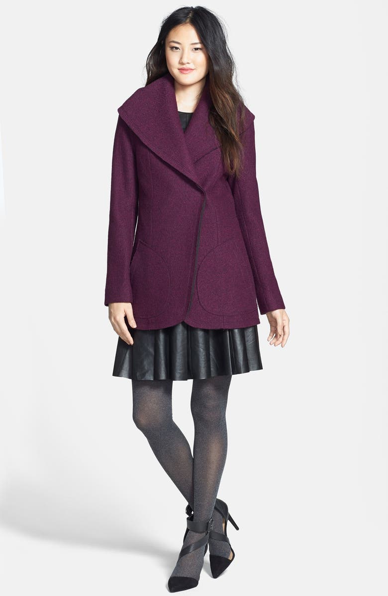 Halogen® Leather & Ponte Pleat Dress | Nordstrom