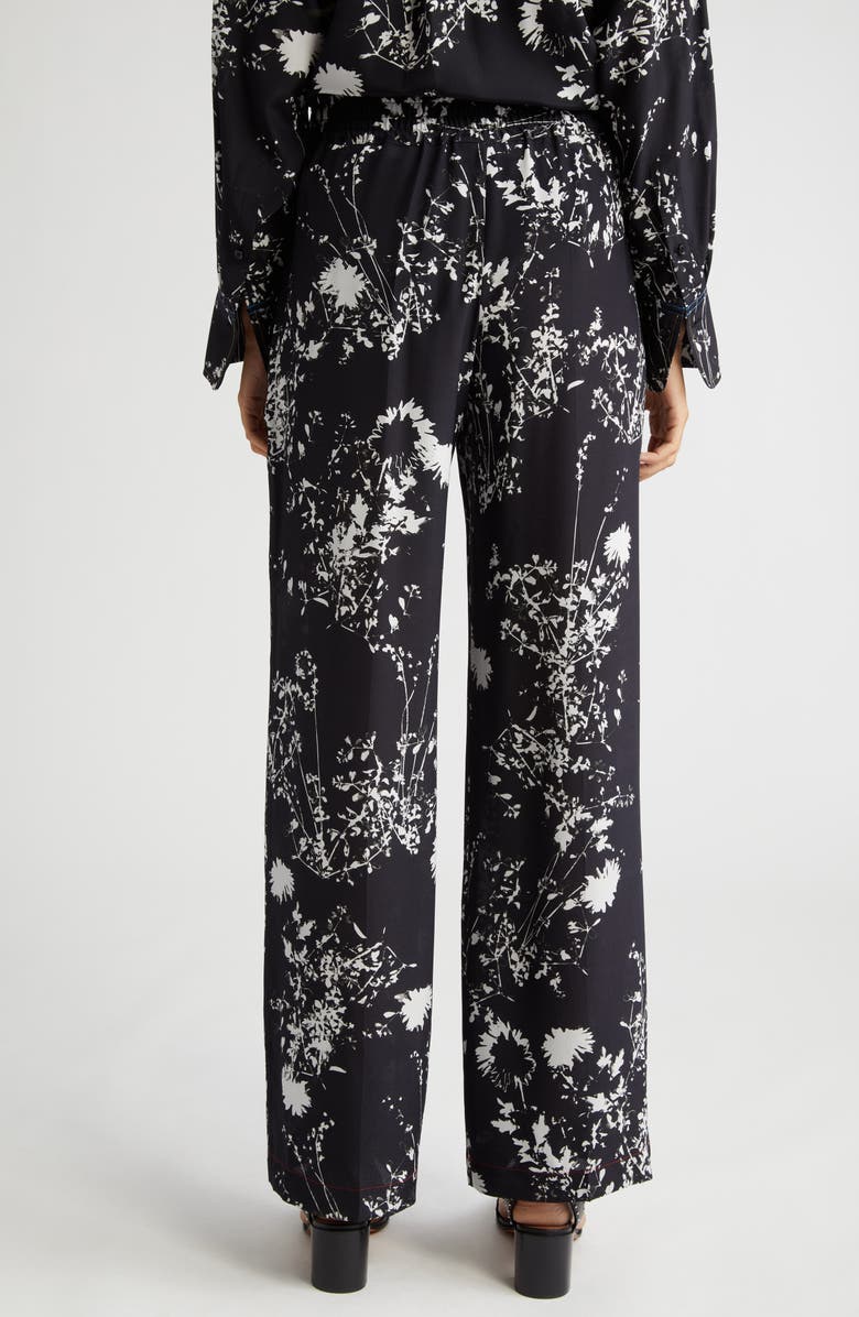 Victoria Beckham Floral Print Silk Pajama Pants | Nordstromrack