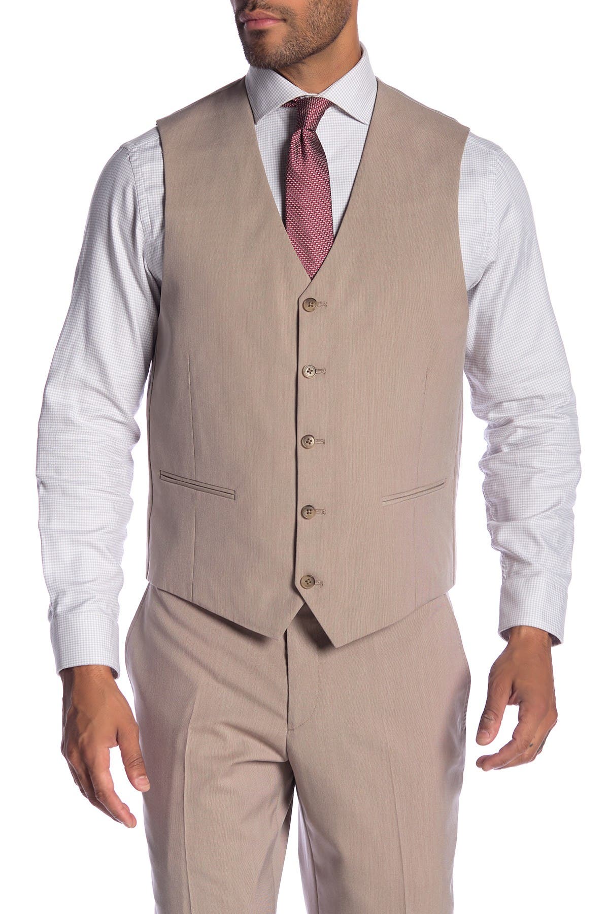 SAVILE ROW CO Cheshire Tan Modern Fit Vest | Nordstromrack