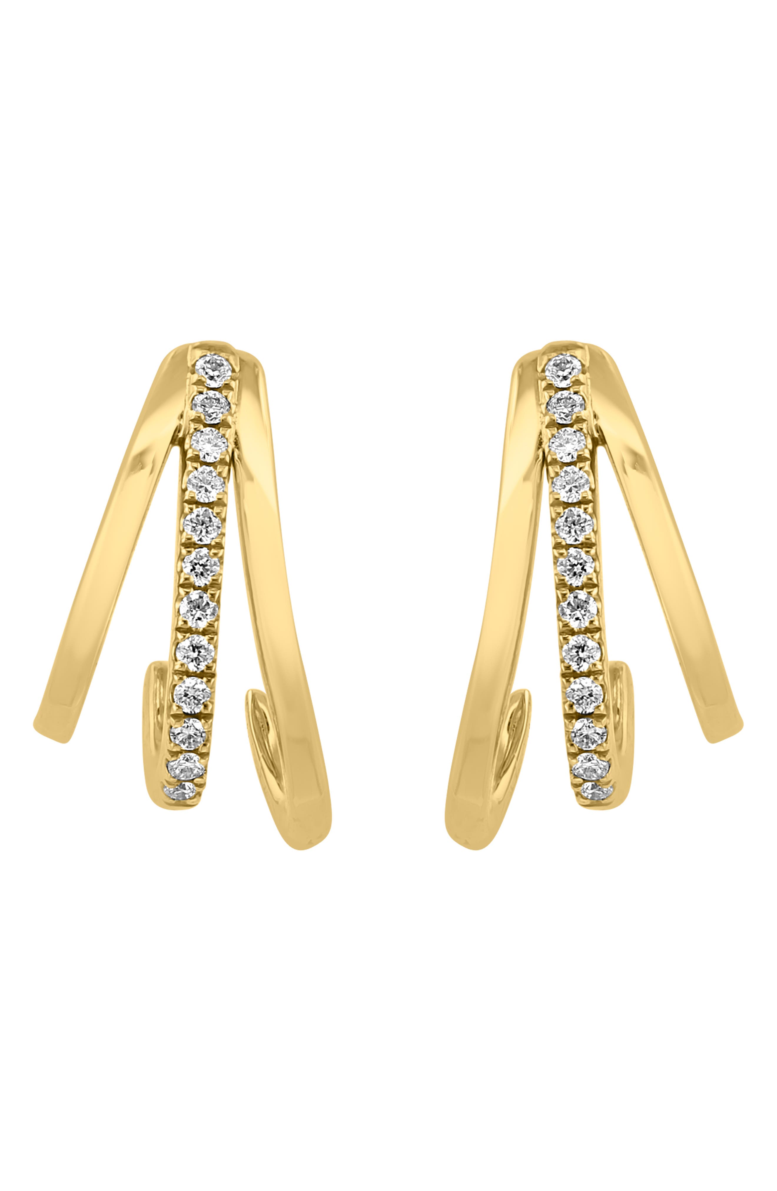 EFFY Diamond Triple Link Hoop Earrings | Nordstromrack