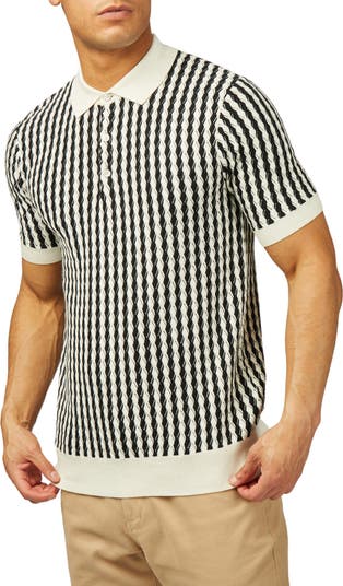 Ben Sherman Diamond Texture Organic Cotton Polo Sweater | Nordstrom