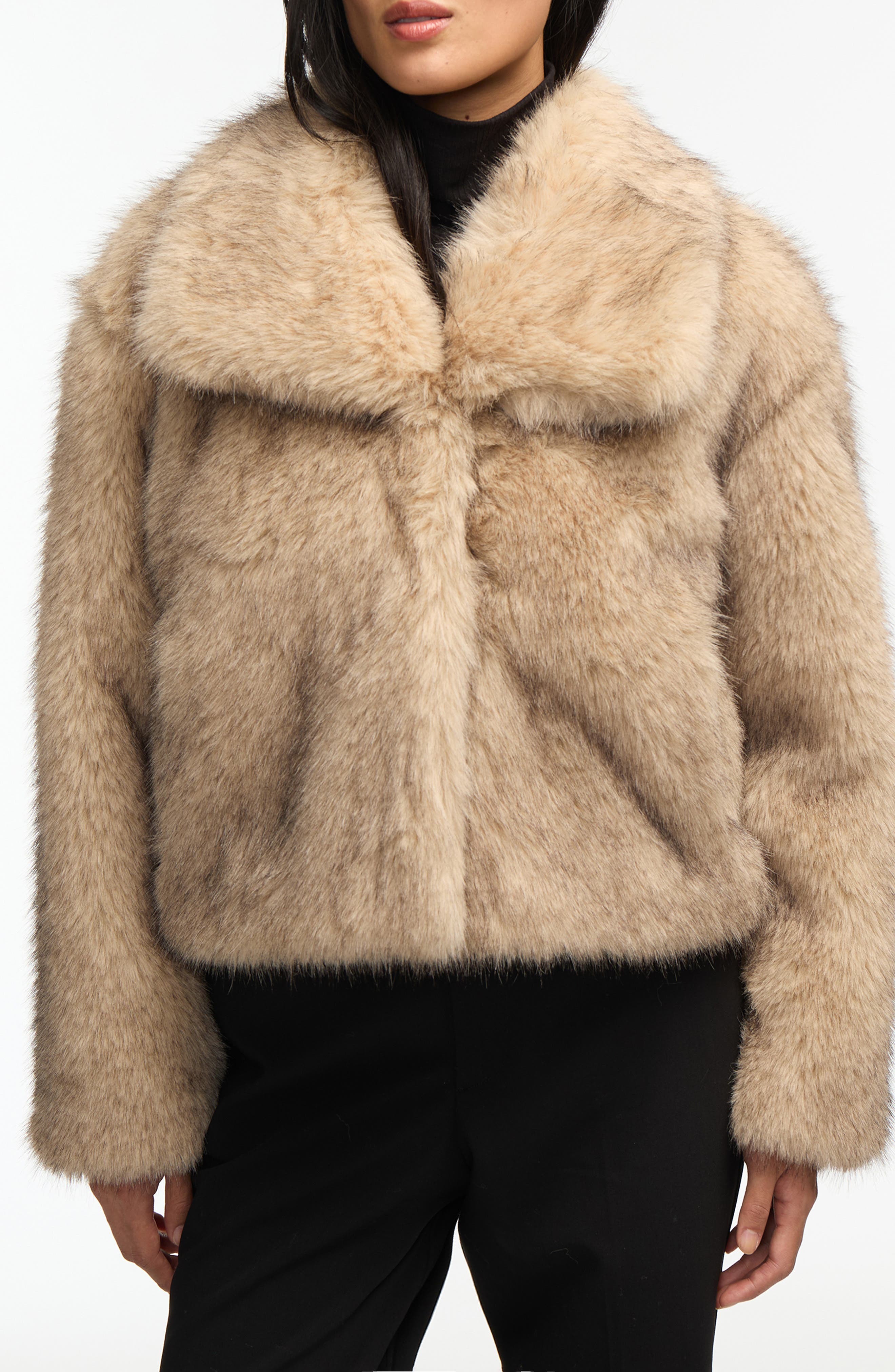 NVLT Faux Fur Crop Jacket | Nordstromrack