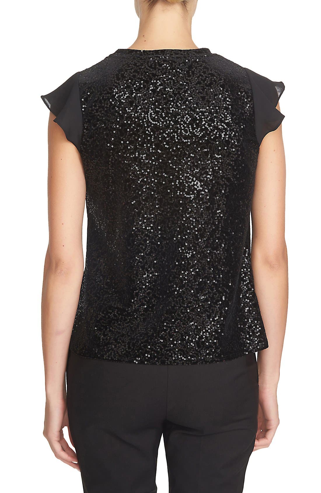 CeCe by Cynthia Steffe Sequin Velvet Top | Nordstrom