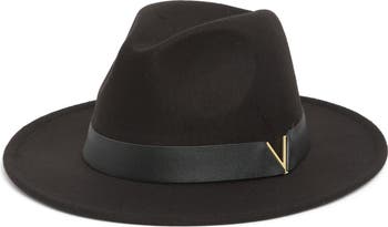 Vince Camuto Vegan Leather V-Band Panama Hat | Nordstromrack