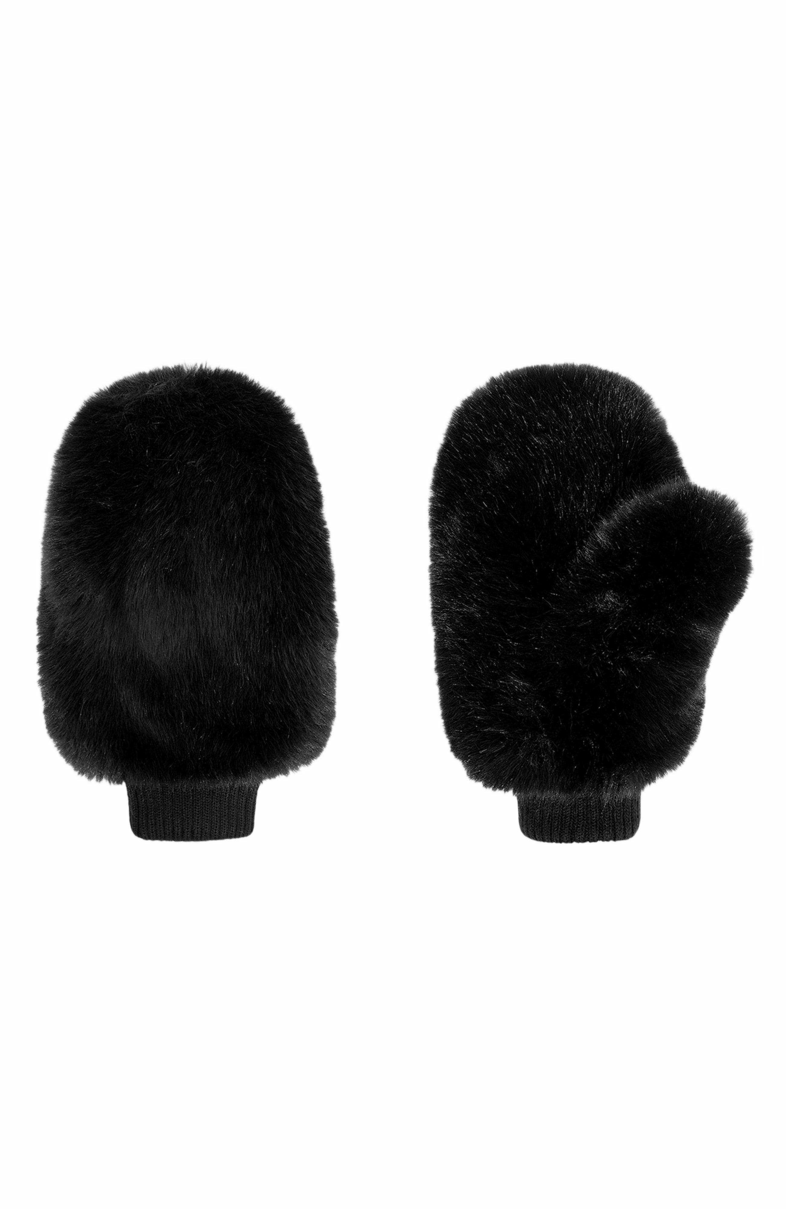 Cynthia Rowley Faux Fur Oversized Mittens | Nordstrom