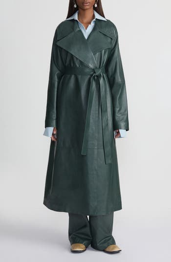 Lafayette 148 New York Napa Lambskin Leather Trench Coat | Nordstrom