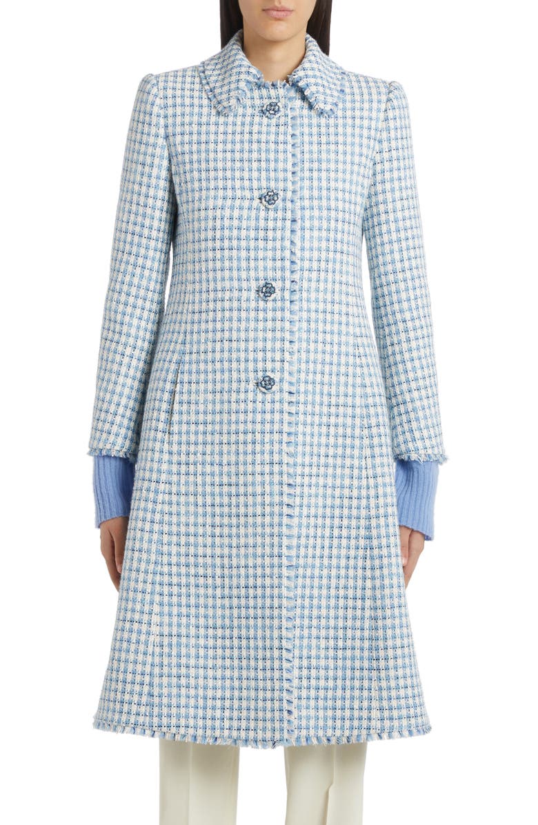 Etro Check Bouclé Tweed Coat | Nordstrom