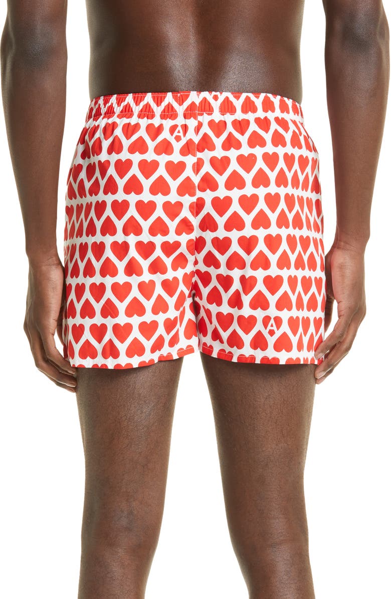 AMI PARIS Heart Print Organic Cotton Poplin Boxers | Nordstrom