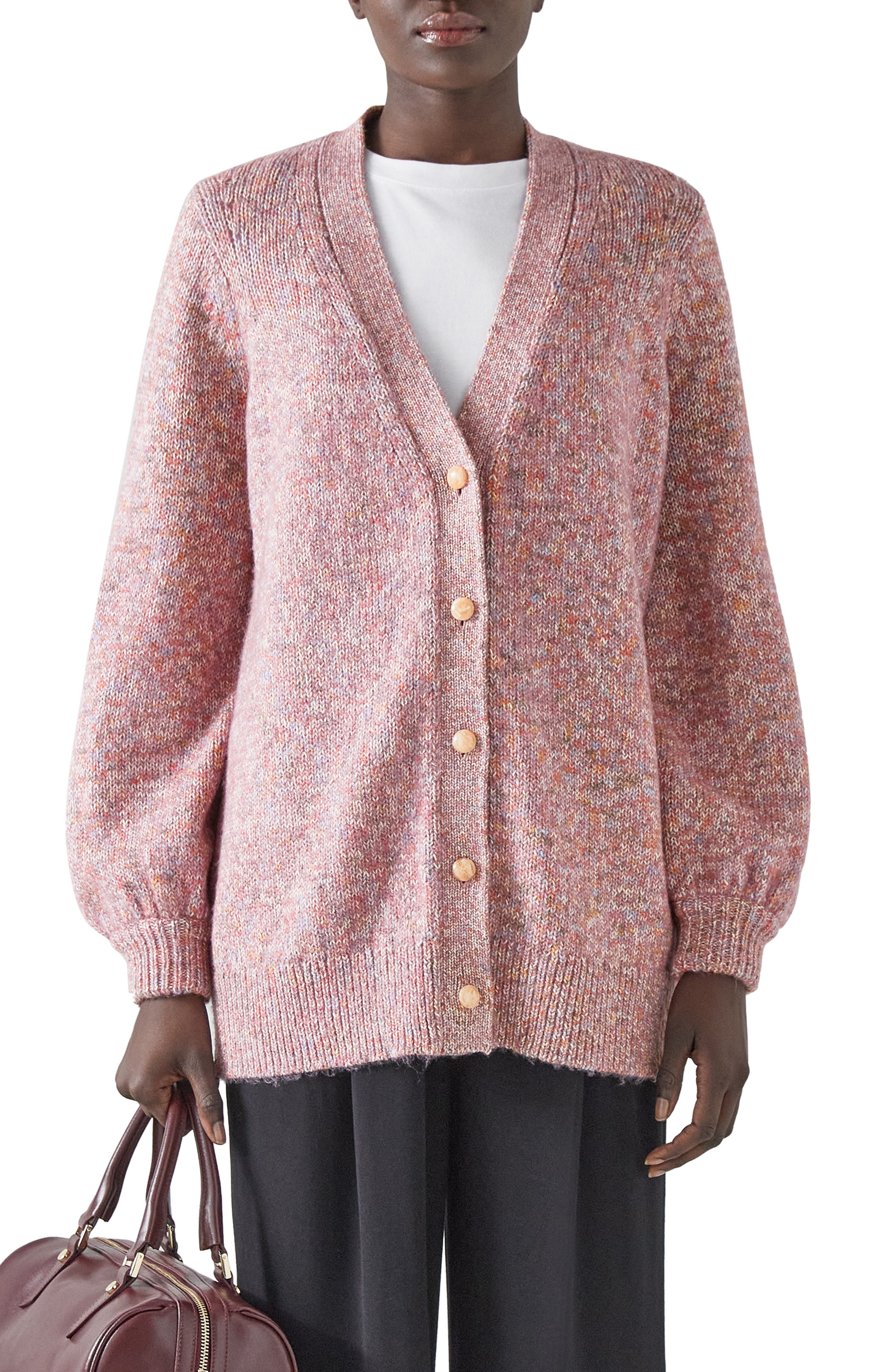 LK Bennett Rosy Mélange Cotton Blend Cardigan | Nordstromrack