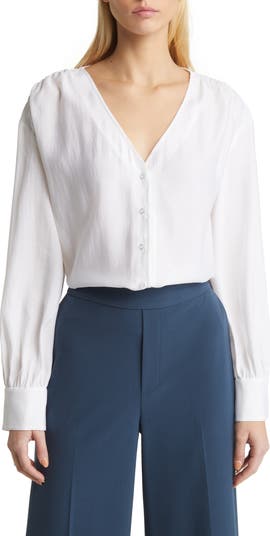 Nordstrom V-Neck Button Blouse | Nordstromrack