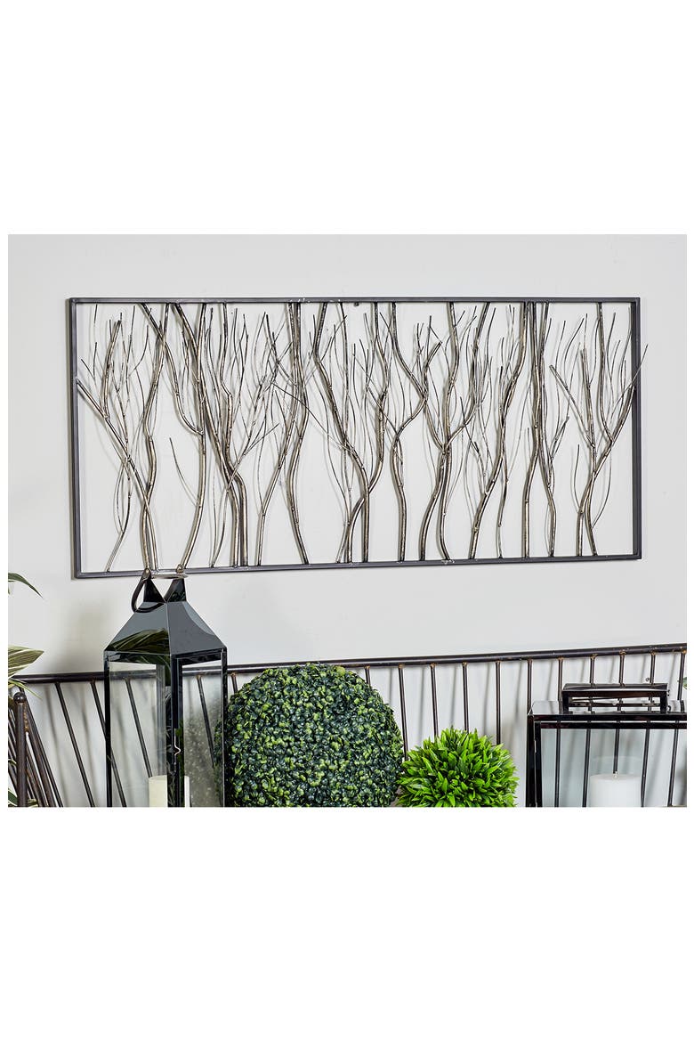 Silvertone Metal Distressed Dimensional Branch Tree Wall Decor with ...