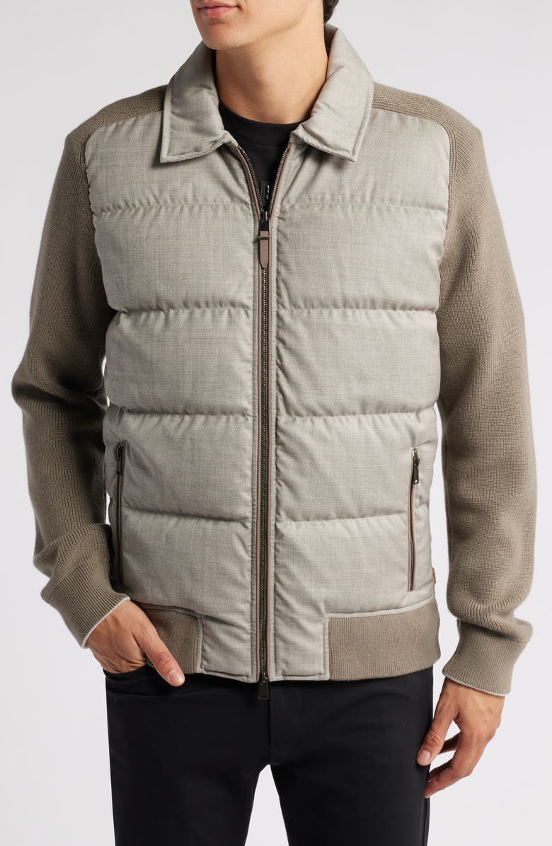 BOSS Camel Decoro Down Mixed Media Virgin Wool Puffer Jacket ...