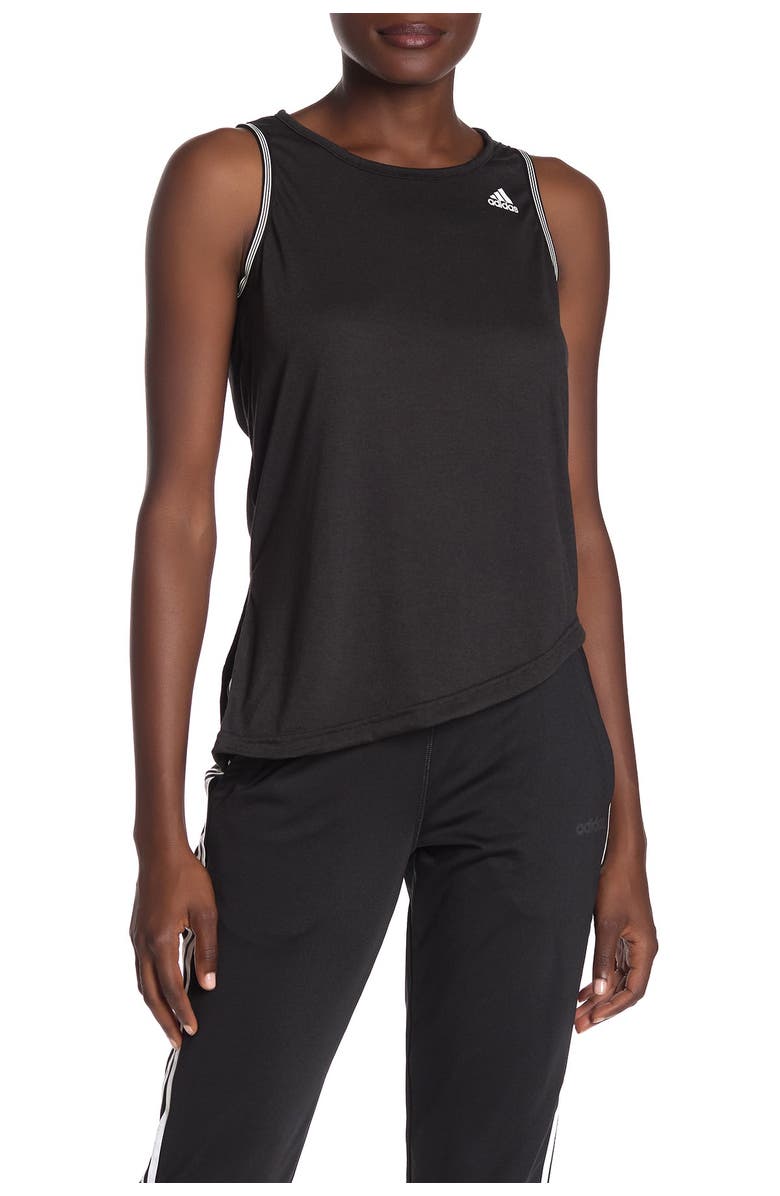 adidas Brand Logo 3-Stripes Tie Hem Tank | Nordstromrack