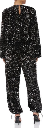 Avec Les Filles Sequin Long Sleeve Crop Blouse | Nordstromrack Avec Les Filles Sequin Long Sleeve Crop Blouse | Nordstromrack