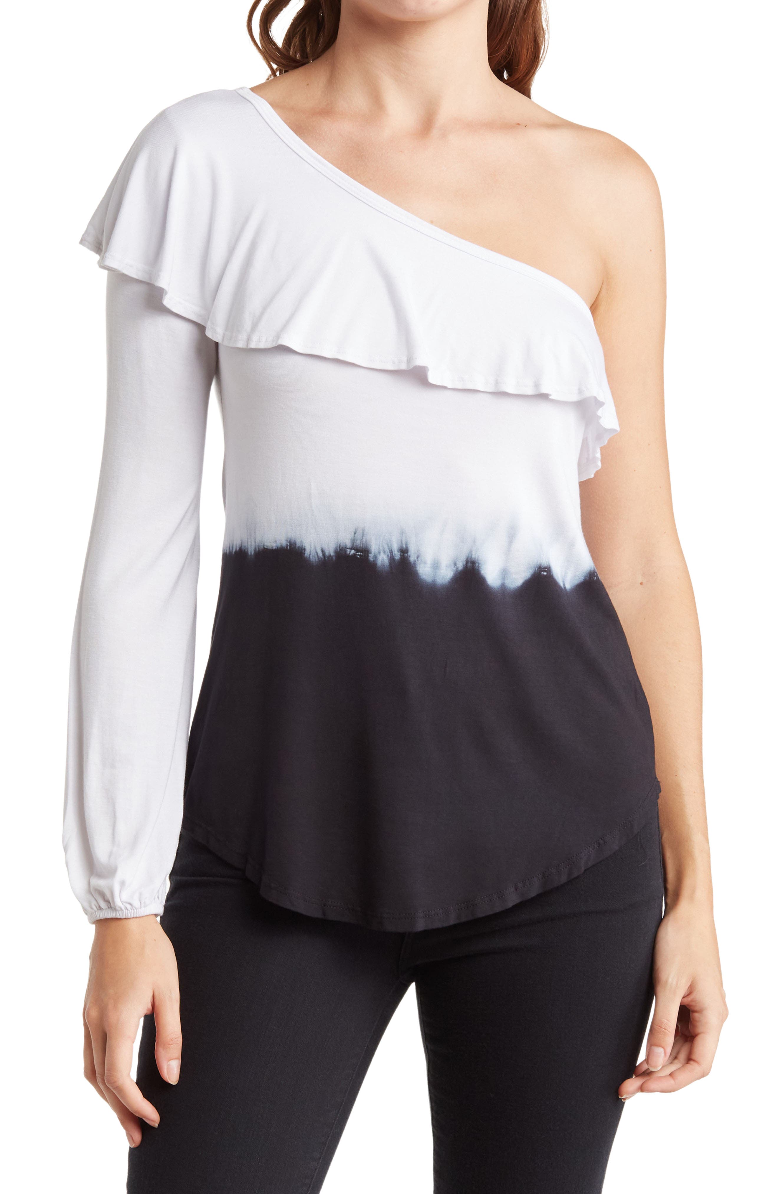 GO COUTURE One Shoulder Ruffle Top | Nordstromrack