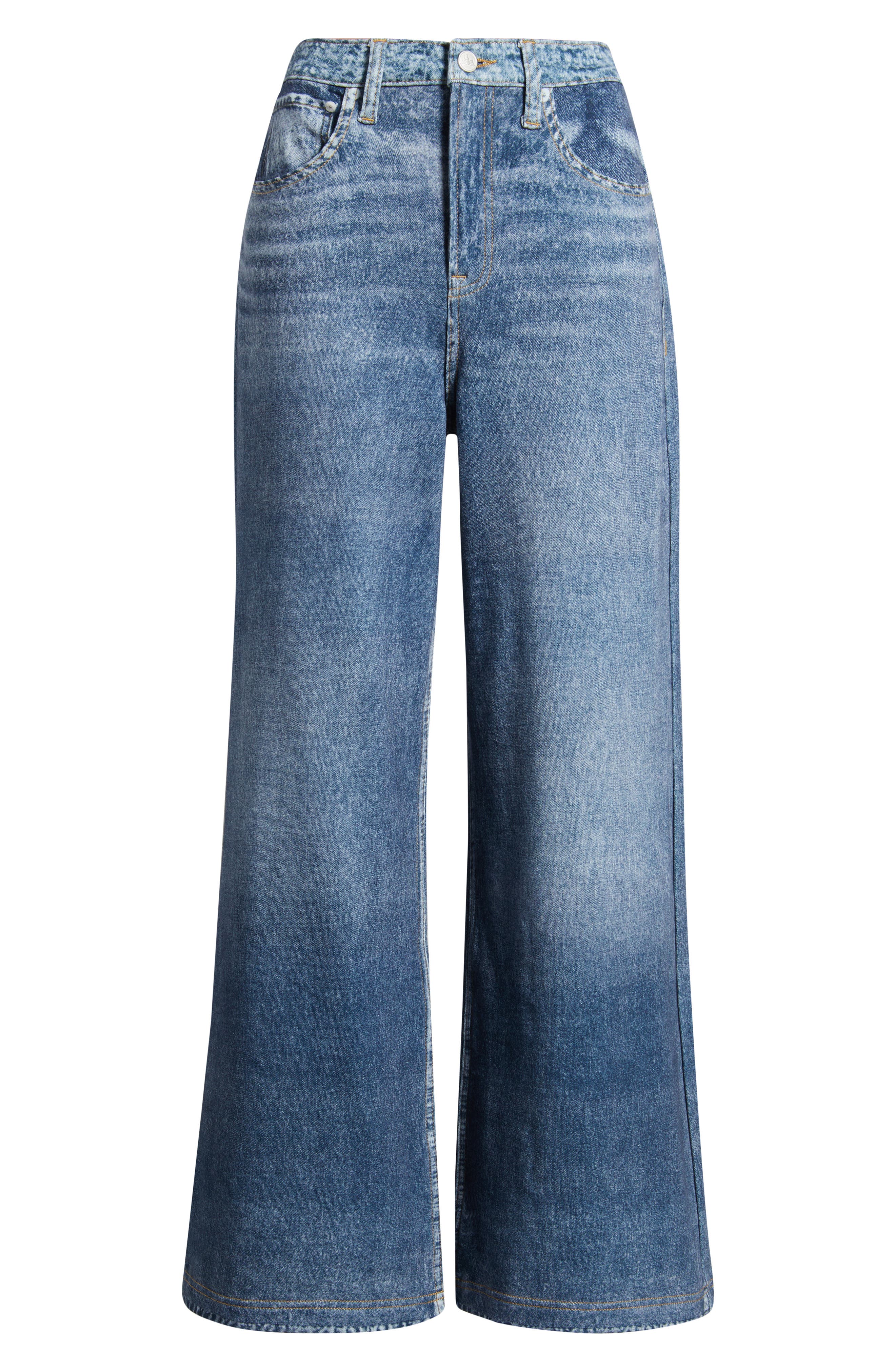 CITY BLUES Wide Leg Cotton Terry Knit Jeans | Nordstromrack