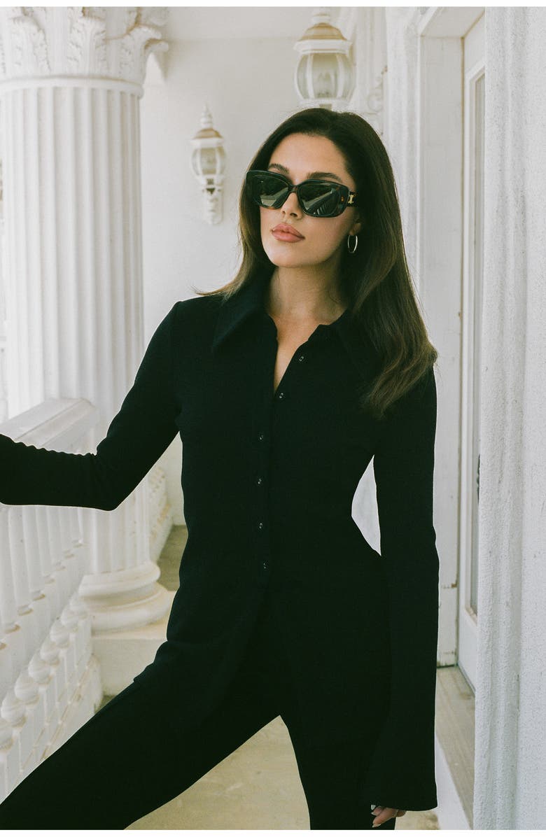 WAYF x Jourdan Sloane Cass Point Collar Crepe Shirt | Nordstromrack