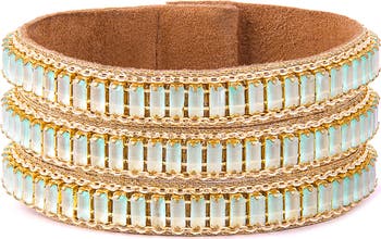 Deepa Gurnani Inari Glass Bead & Leather Bracelet | Nordstrom