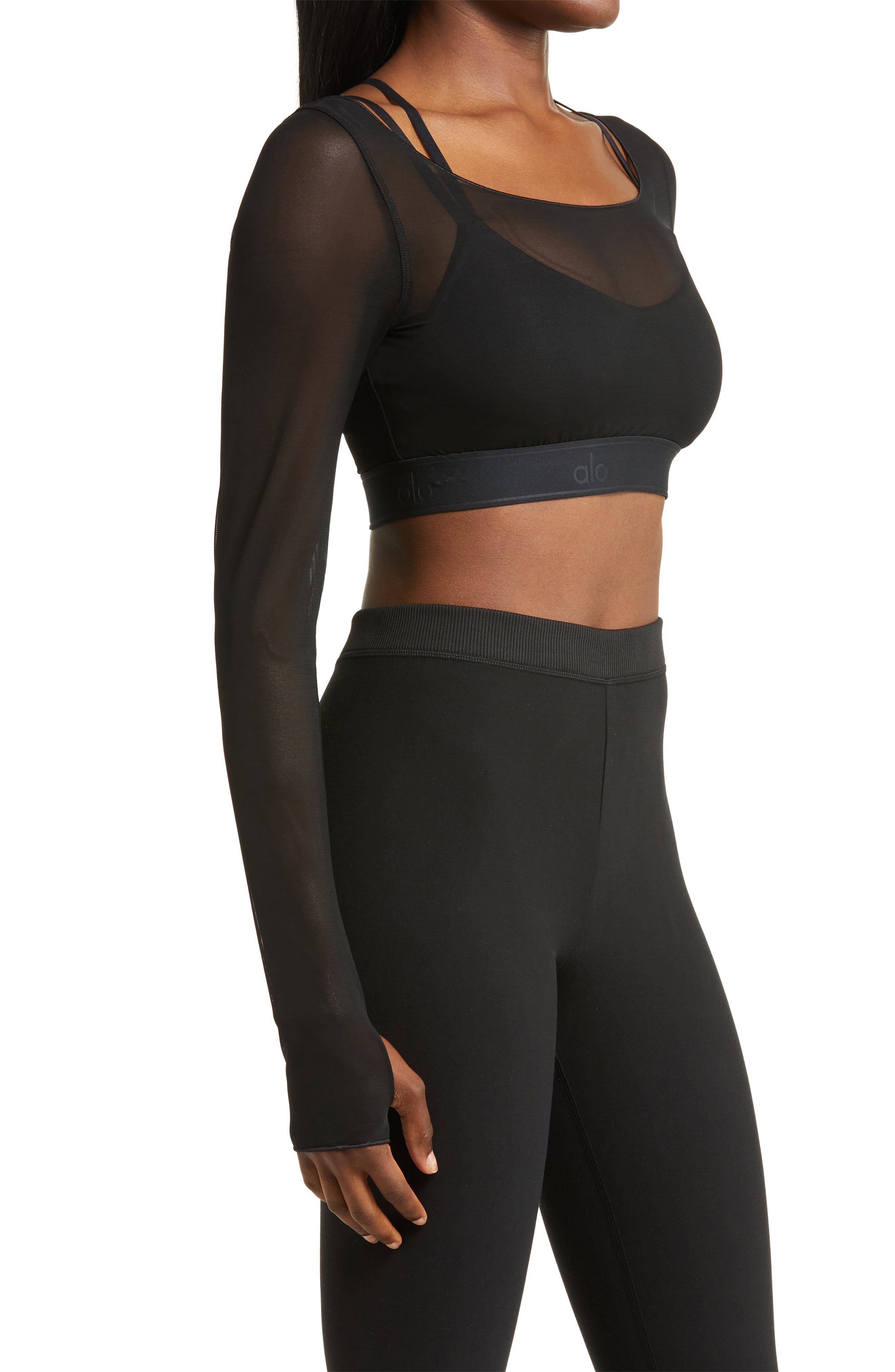Alo Airlift Ballet Dream Long Sleeve Bra Top | Nordstrom