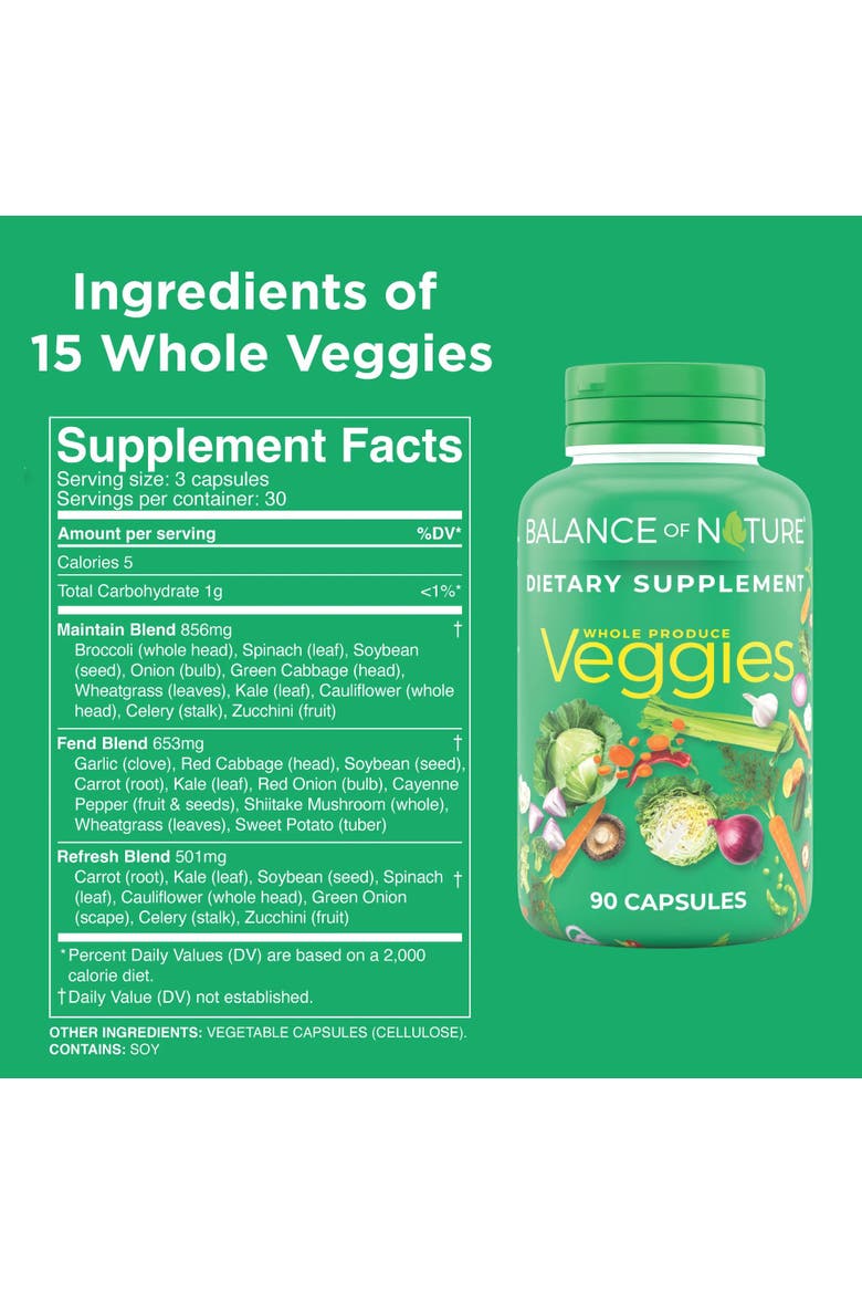 Whole Vegetable Blend Dietary Supplement Capsules | Nordstrom