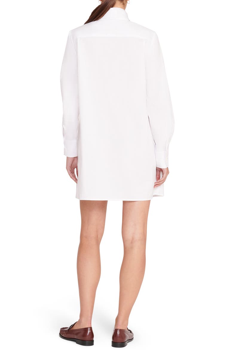 STAUD Maryn Tie Neck Long Sleeve Stretch Cotton Poplin Mini Shirtdress ...