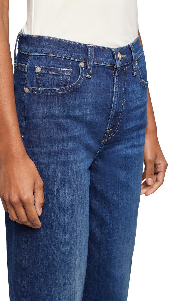 7 For All Mankind Alexa High Waist Raw Hem Crop Wide Leg Jeans ...