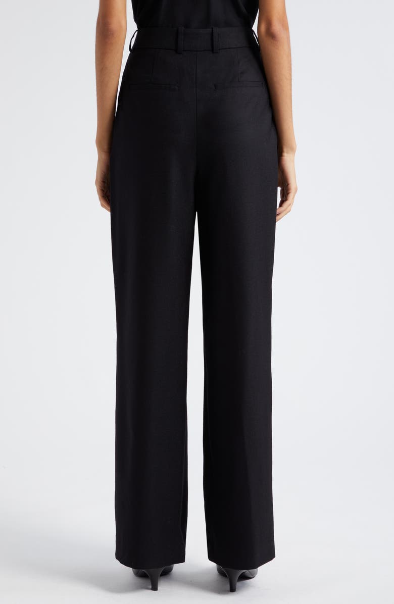 LOULOU DE SAISON Solo Pleated Wide Leg Stretch Virgin Wool Trousers ...