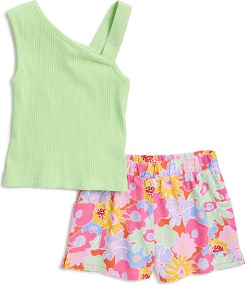 Jessica Simpson Kids' Stretch Rib Tank Top & Pull-On Shorts Set ...
