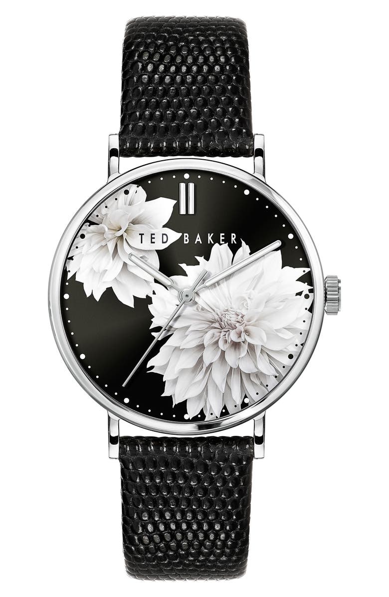 Ted Baker London Phylipa Peonia Leather Strap Watch, 37mm | Nordstrom
