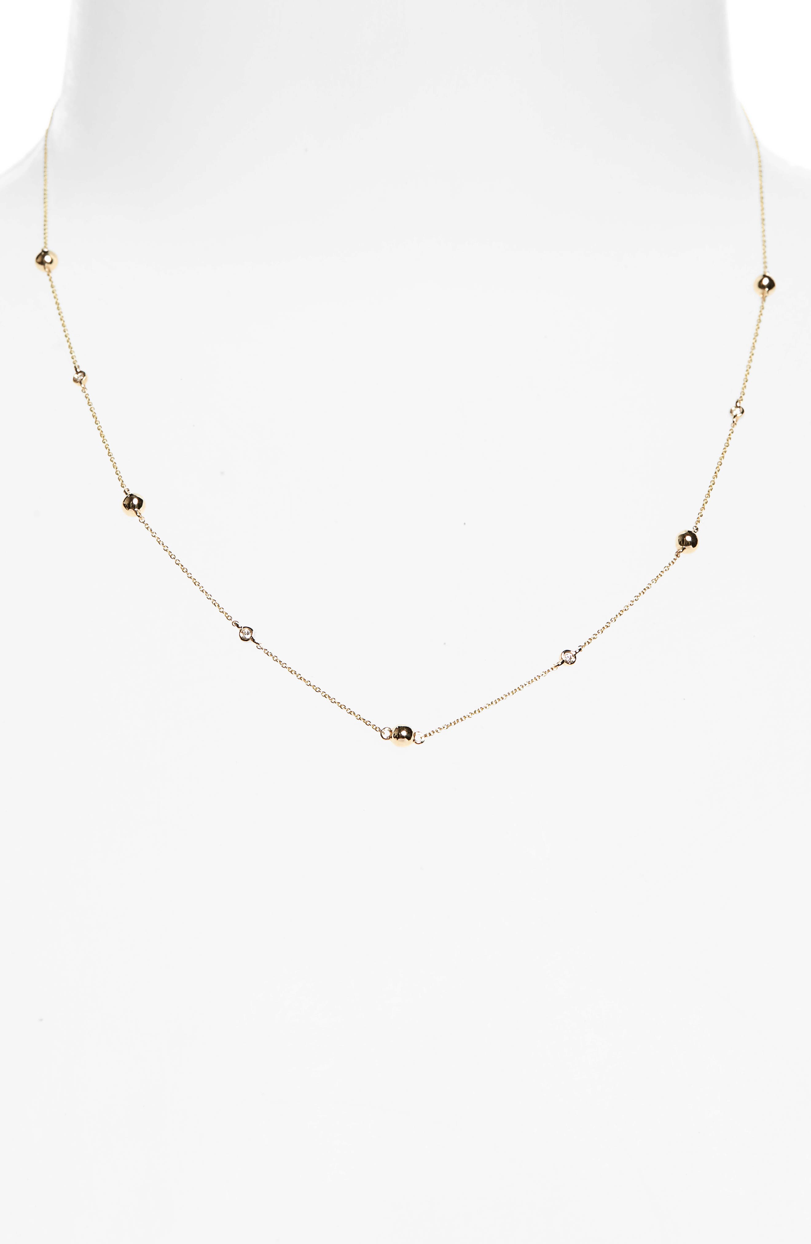 Dana Rebecca Designs Poppy Rae Diamond & Ball Station Necklace | Nordstrom