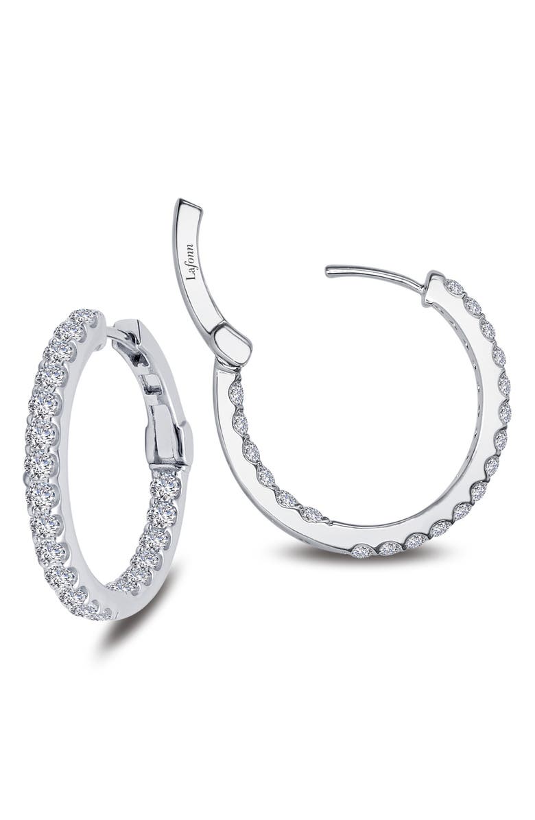 Lafonn Simulated Diamond Inside Out Hoop Earrings | Nordstromrack