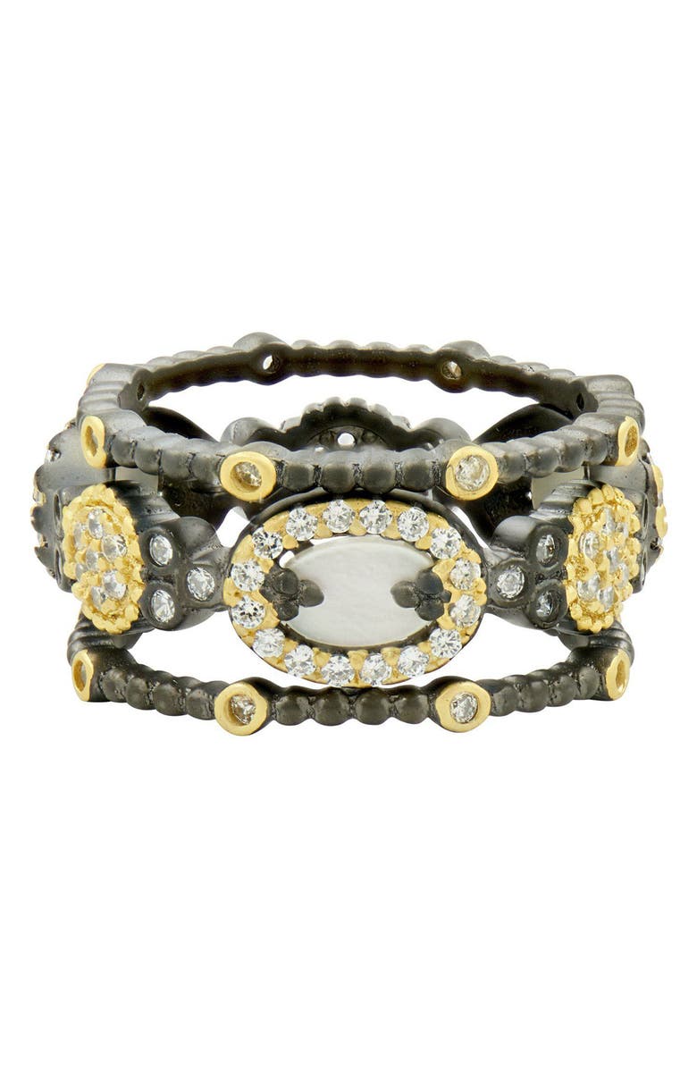 FREIDA ROTHMAN Imperial Gold Clad Sterling Silver Mother-of-Pearl Pave ...